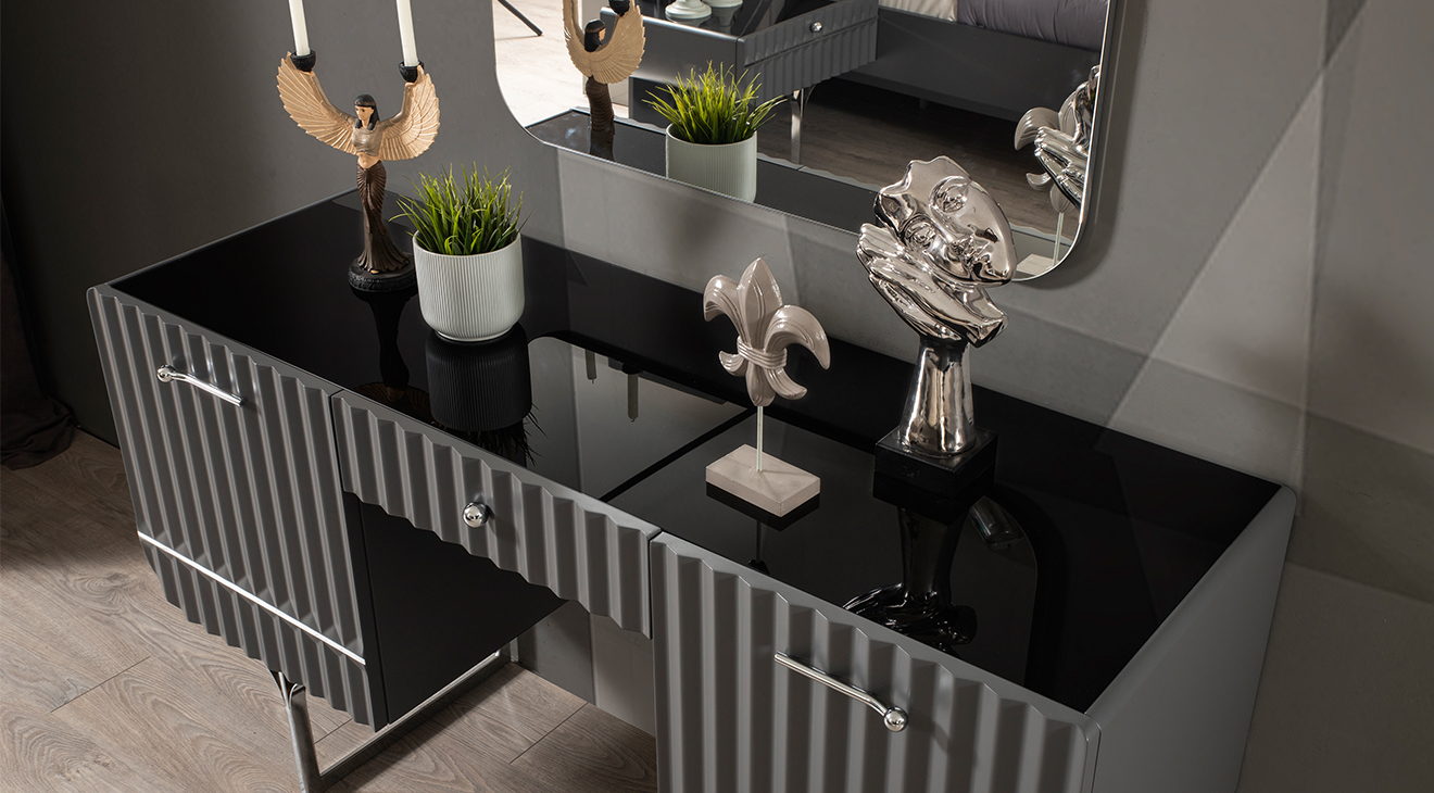 Antre Metal Ayaklı Yatak Odası Takımı (Antrasit) | Mobilyamevime ...