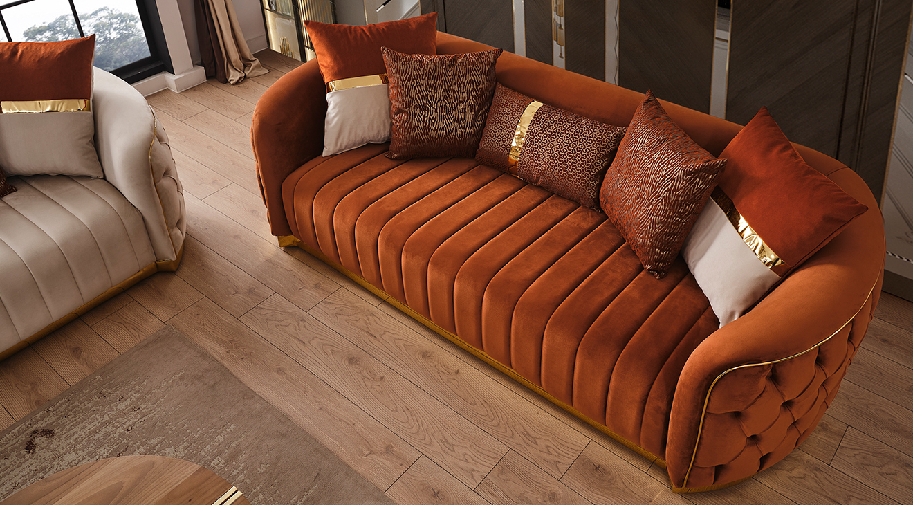 Gold Luxury Chester Koltuk Takımı | Mobilyamevime | Mobilyamevime