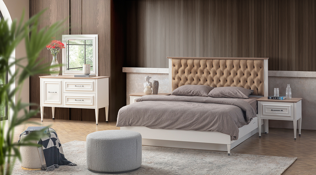 İstanbul Modern Beyaz Yatak Odası Takımı | Mobilyamevime | Mobilyamevime