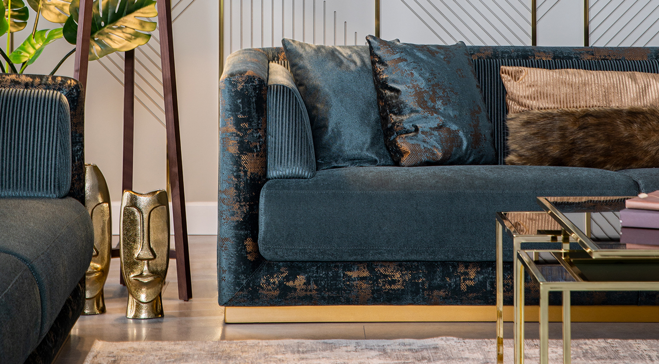 Lucca - Gold Metal Ayaklı Luxury Koltuk Takımı | Mobilyamevime ...