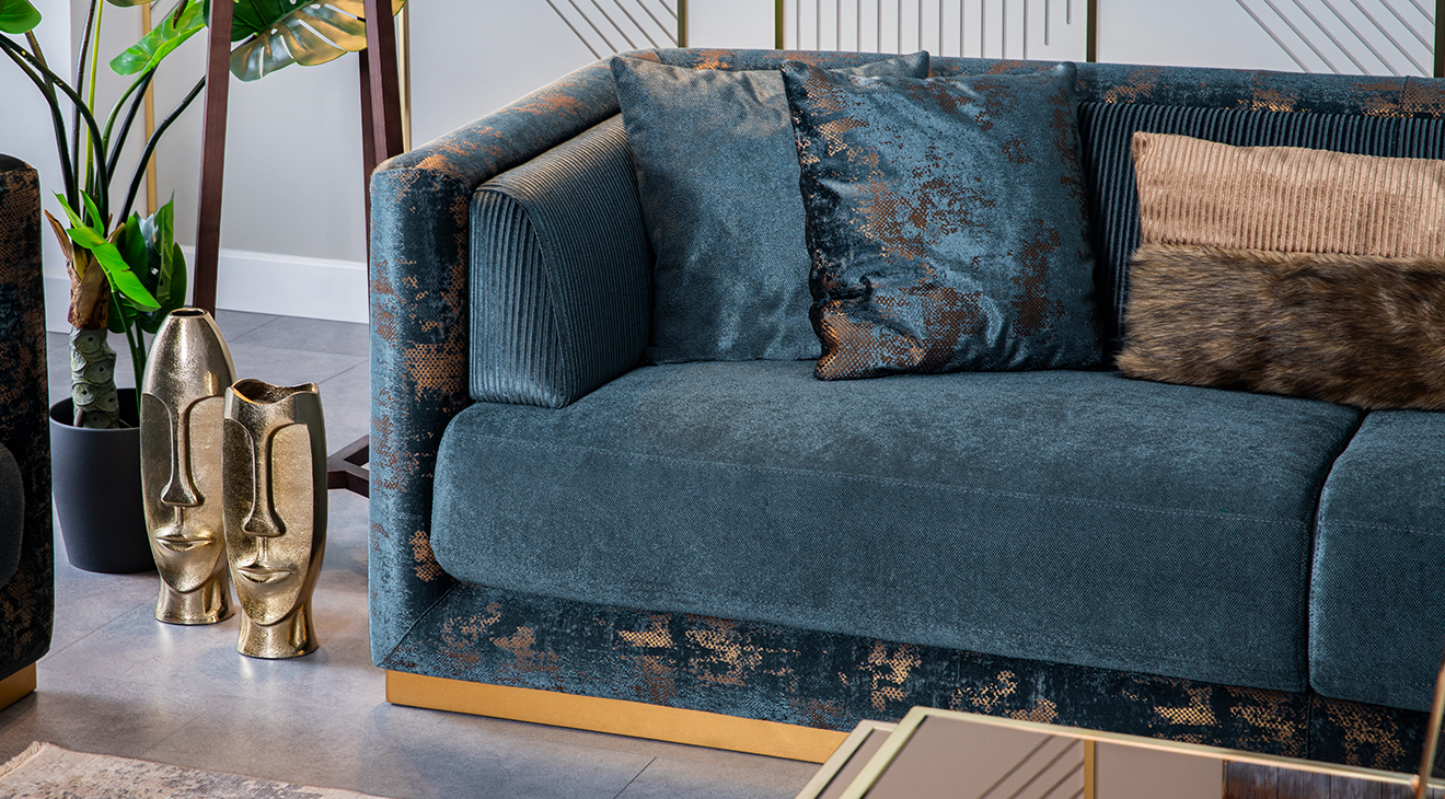 Lucca - Gold Metal Ayaklı Luxury Koltuk Takımı | Mobilyamevime ...
