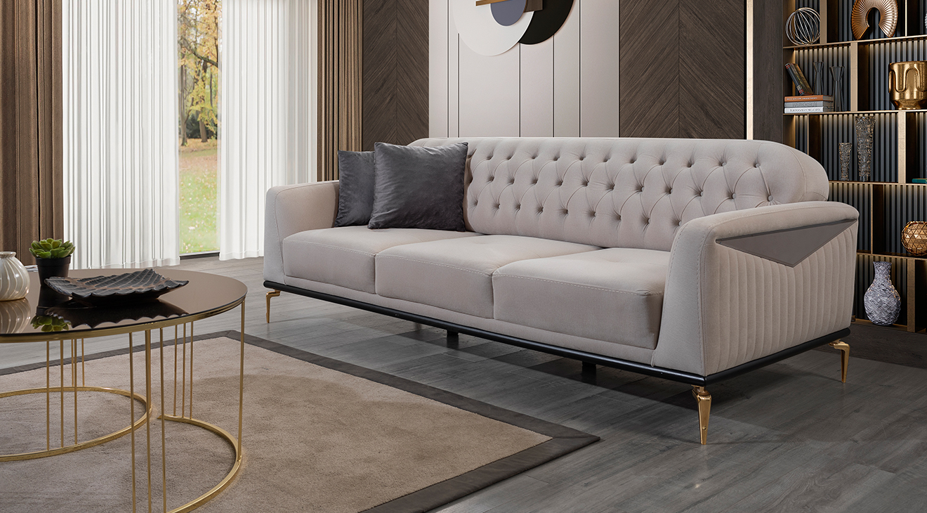 Premus Gold Metal Ayaklı Koltuk Takımı | Mobilyamevime | Mobilyamevime