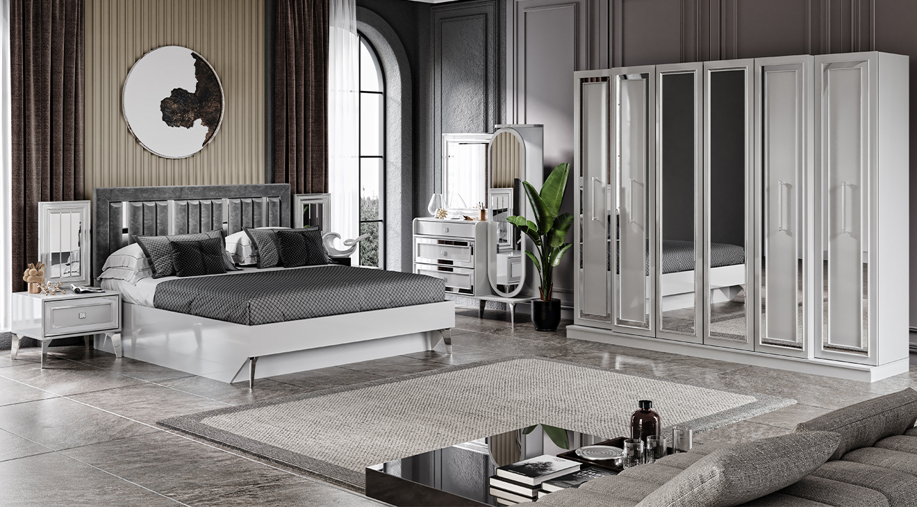 Üsküdar Sis Grisi 6 Kapaklı Yatak Odası Takımı | Mobilyamevime ...