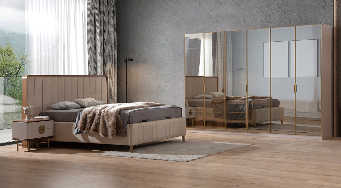 Viola 6 Kapaklı Yatak Odası Takımı | Aytaşı Rengi | Modern Tasarım ...